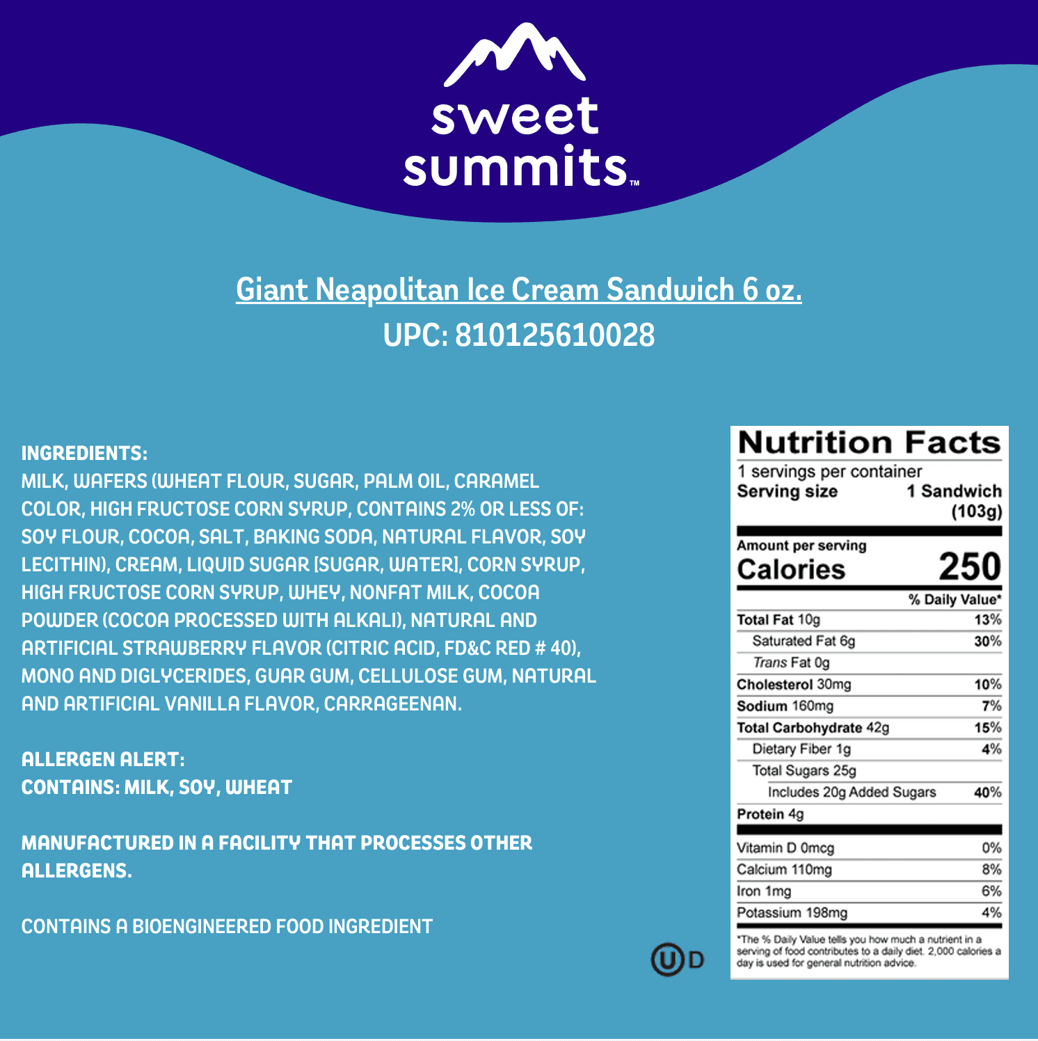 Giant Neapolitan Sandwich – 1 case(4) 24/PK – Marina Delivery Service INC